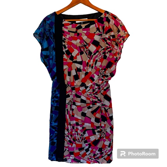 Trina Turk | Dresses | Trina Turk Silk Dress Colorblock Pattern Size 6 ...